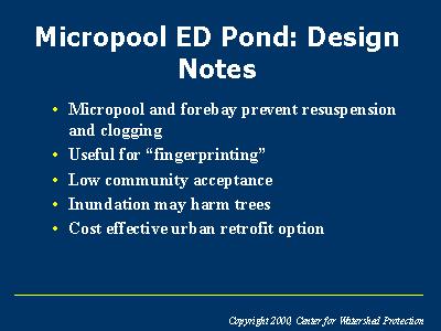 Micropool ED Pond: Design Notes