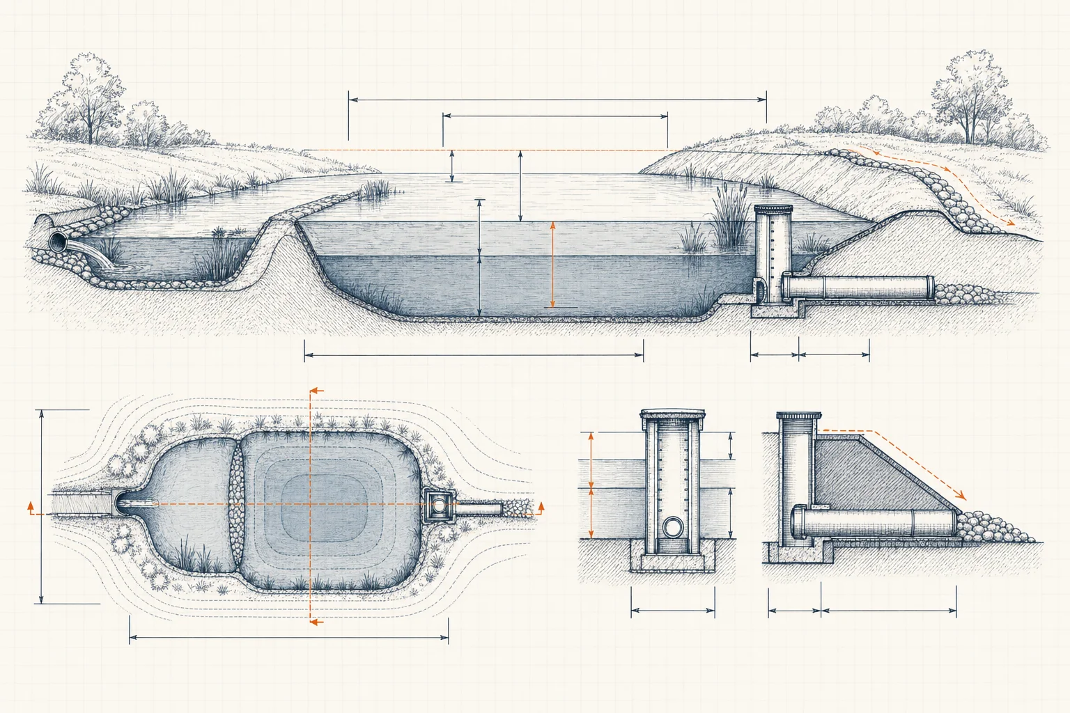 Stormwater Pond Design: Criteria, Sizing & Worked Example