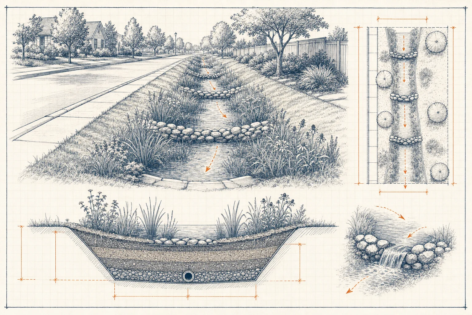 Dry Swale Design: Criteria, Calculations & Swale Types